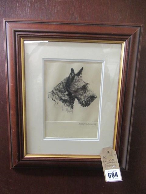 Ronald B. E. Woodhouse | RONALD WOODHOUSE ETCHING OF A DOG | MutualArt