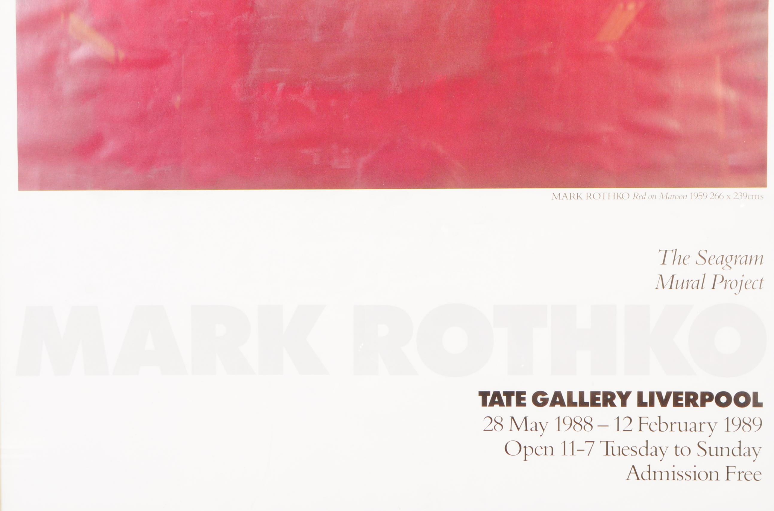 Mark Rothko | 1980S MARK ROTHKO TATE LIVERPOOL GALLERY EXHIBITION ...