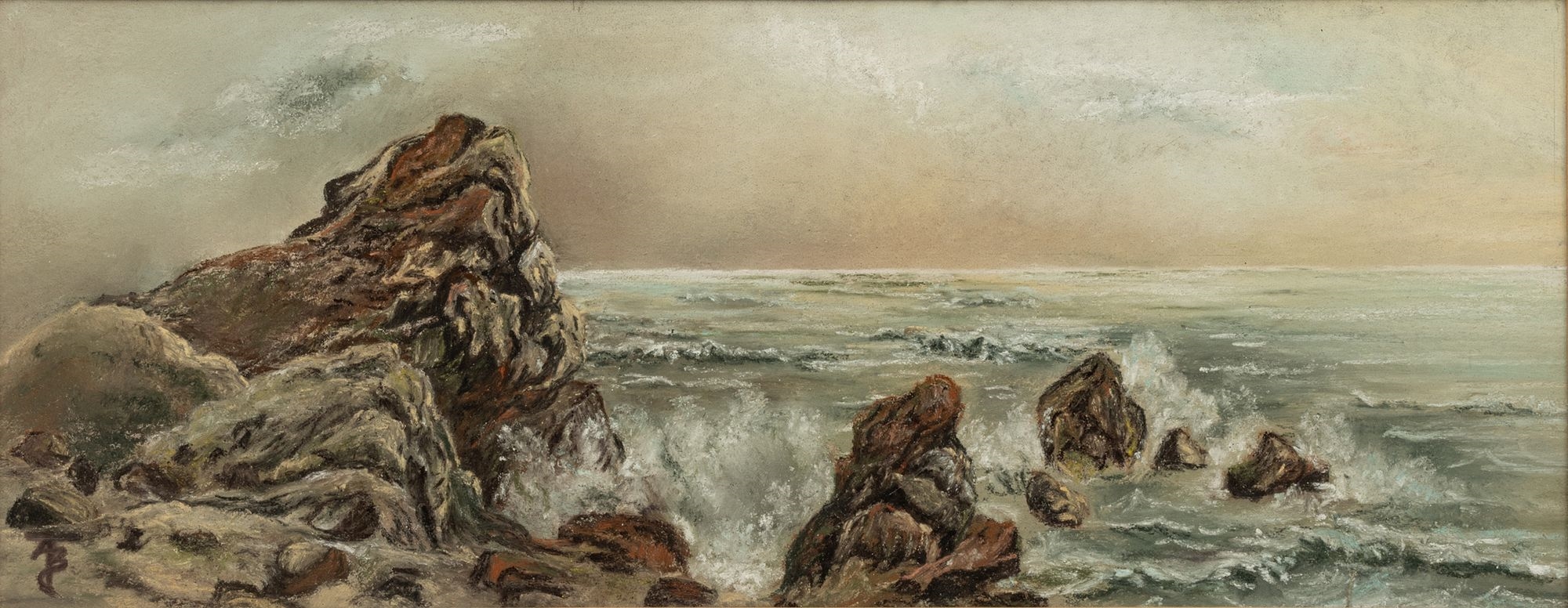Alfred Thompson Bricher | Rocky Coastal Scene with a View of Passing ...