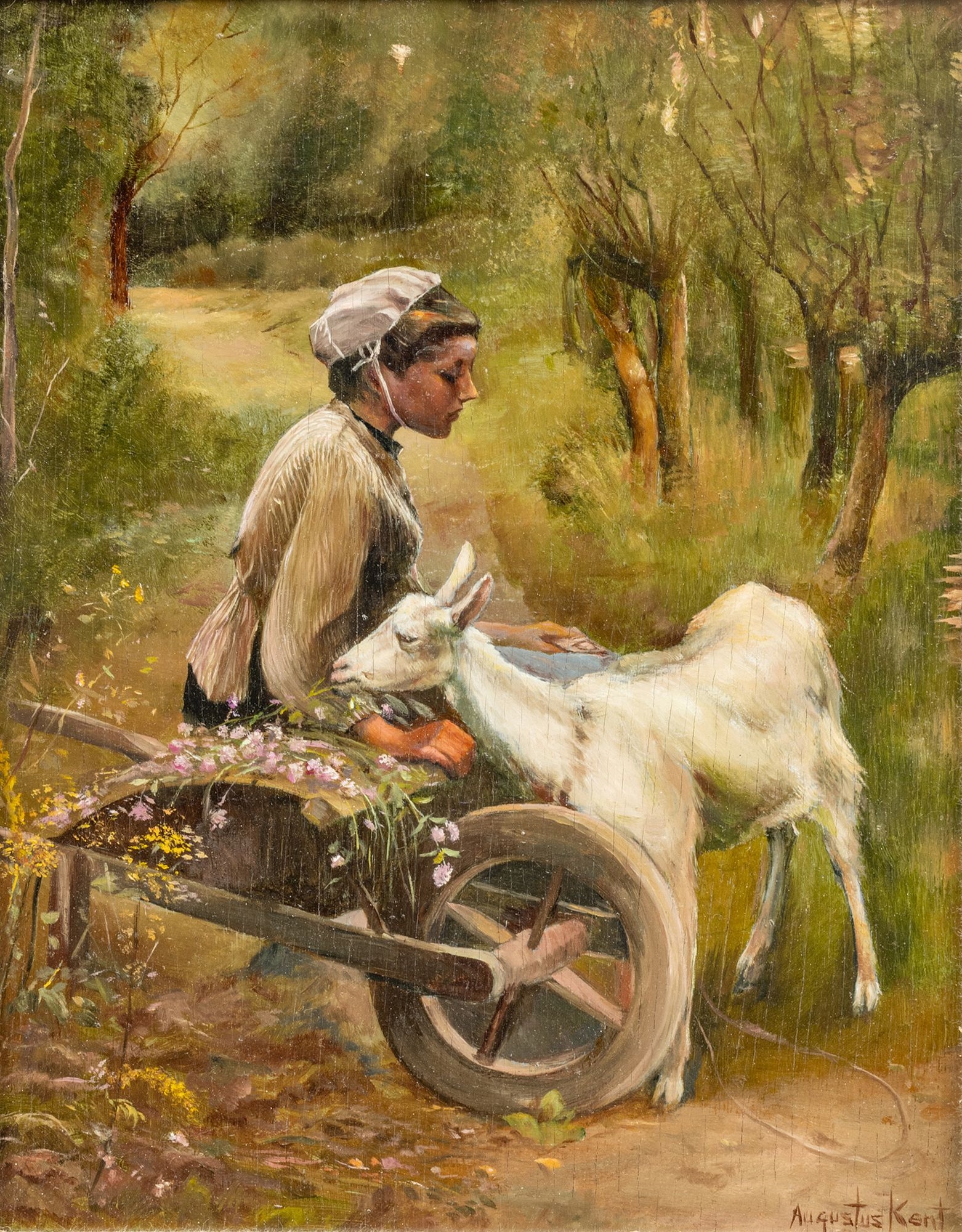 Elizabeth Adela Forbes | An apron full of flowers | MutualArt