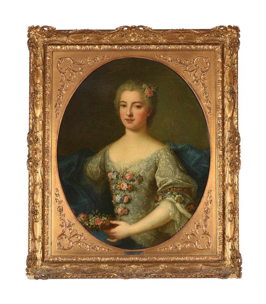 Jean-Marc Nattier | PORTRAIT OF A LADY IN A FLORAL DRESS (1740) | MutualArt