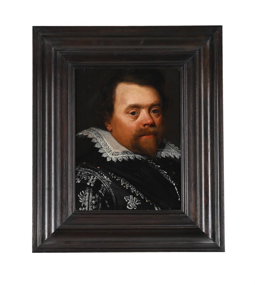 Jan Van Ravesteyn | PORTRAIT OF A GENTLEMAN, BUST LENGTH, IN A LACED ...