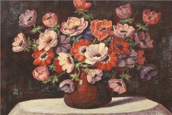 A. Adams | Still life of anemones | MutualArt