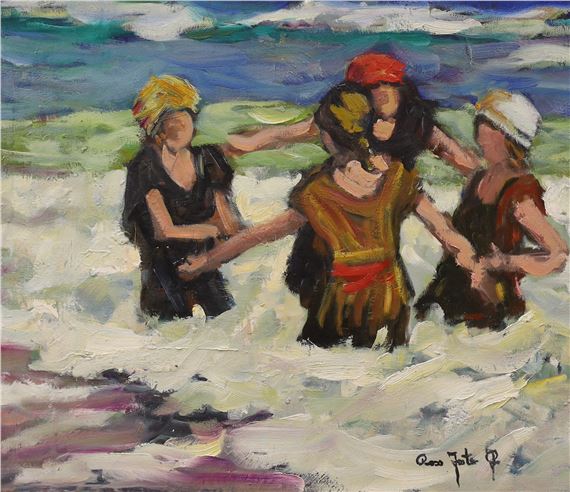 Ross Foster | Women amongst the waves | MutualArt