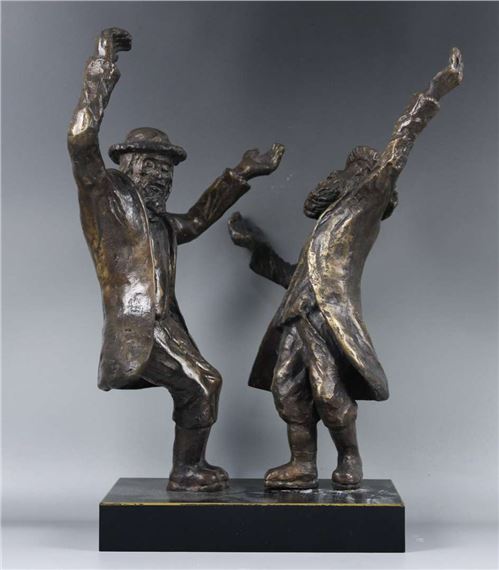 Nicky Imber | een bronzen sculptuur van twee dansende mannen | MutualArt