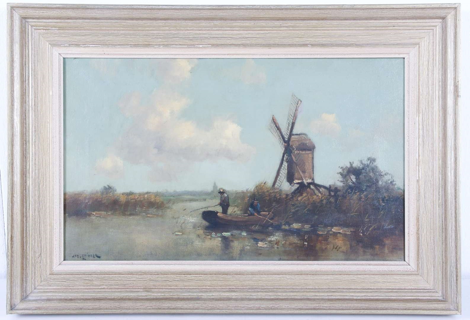 Jan Simon Knikker II | Polderlandschap met vissers | MutualArt