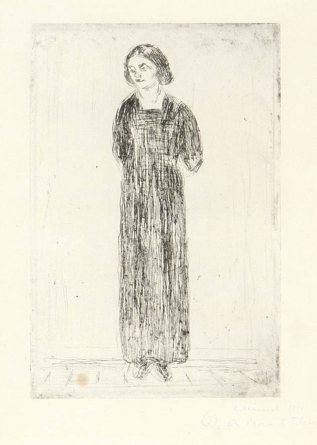 Edvard Munch | Young woman in dark dress (1914) | MutualArt