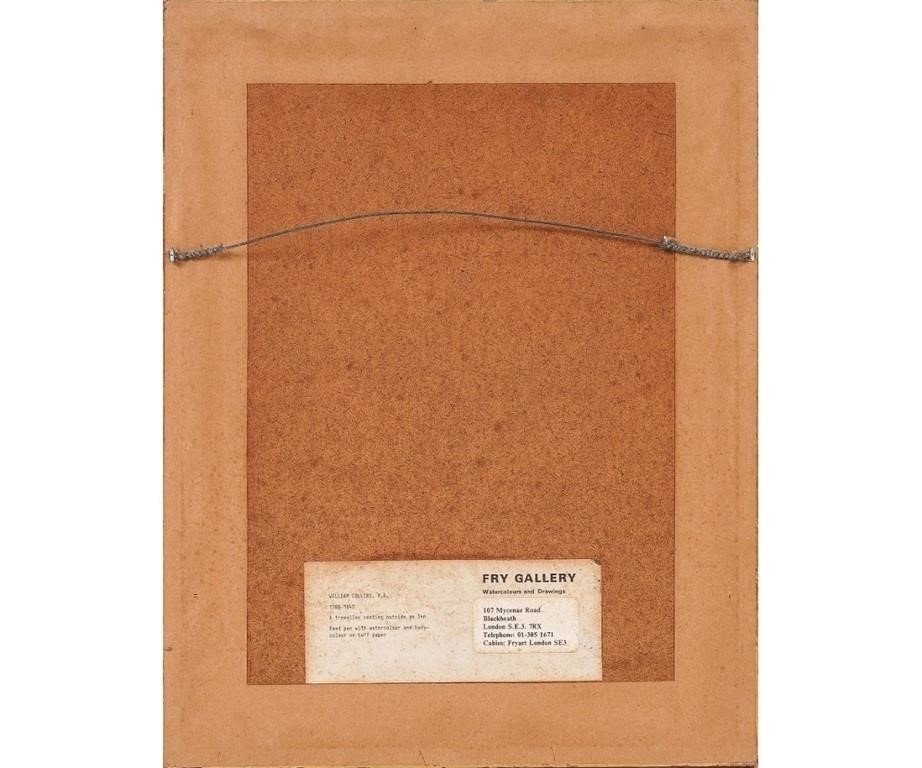 William Collins | UK) framed and matted watercolor of a traveler ...