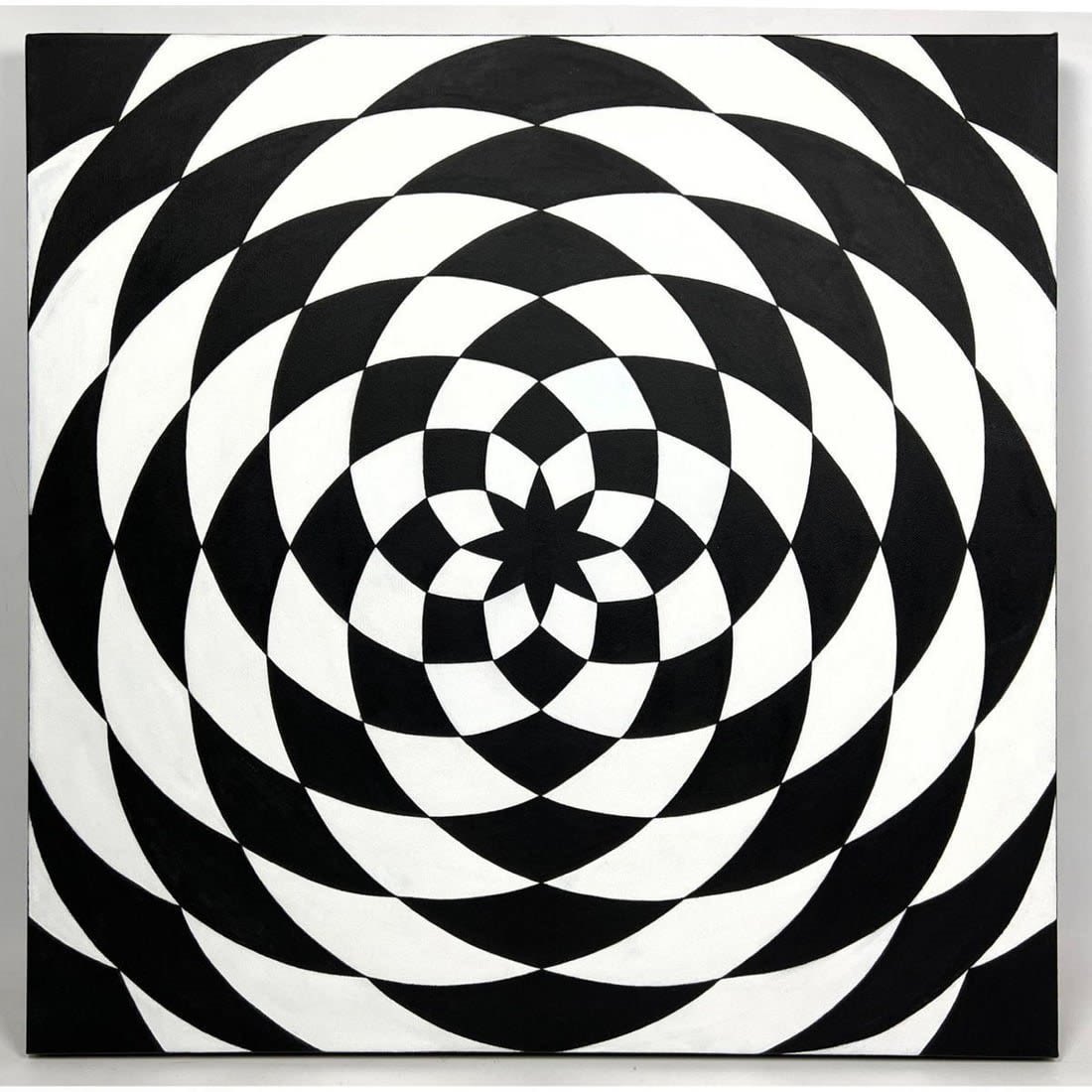 Tim Ray Fisher | TIM RAY FISHER Painting OP ART expanding star Black ...