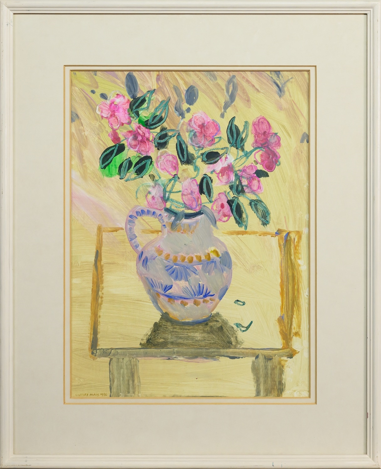Irene Lesley Main | STILL LIFE WITH WHITE AND BLUE JUG (1986) | MutualArt