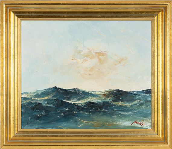 Axel Lind | Rolling Seas Under a Clear Blue Sky | MutualArt