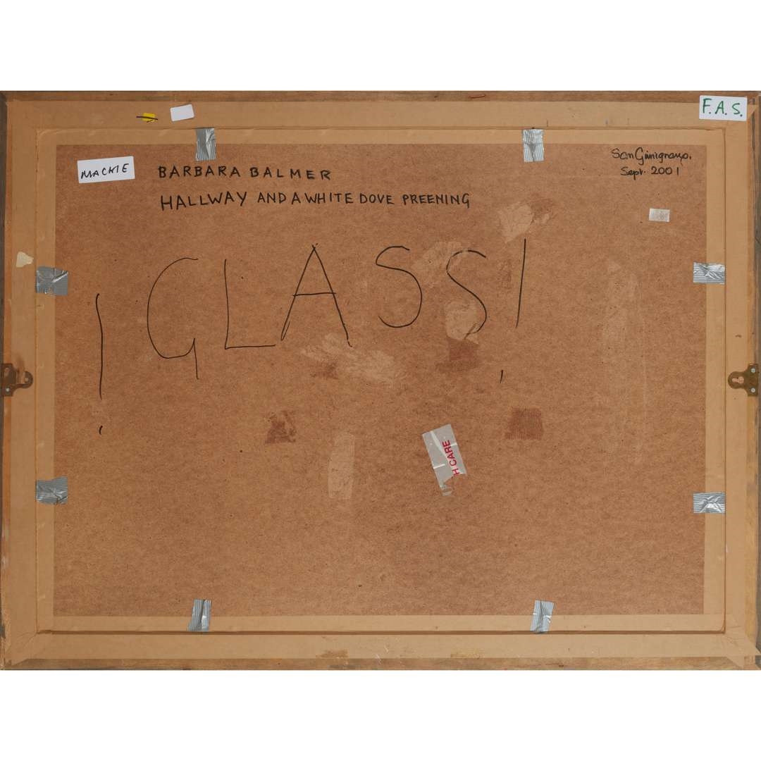 Barbara Balmer | HALLWAY AND A WHITE DOVE PREENING - 2001 (2001 ...