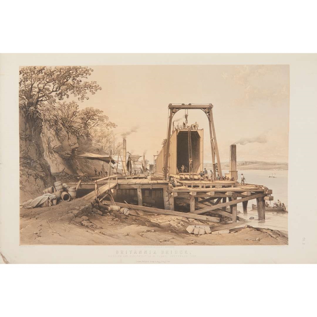 Edwin Clark | The Britannia and Conway Tubular Bridges (1850) | MutualArt