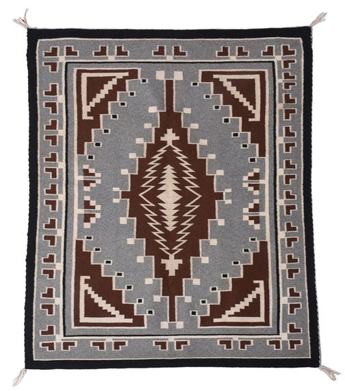 Rose Harvey | Navajo Two Grey Hills Weaving (1962) | MutualArt