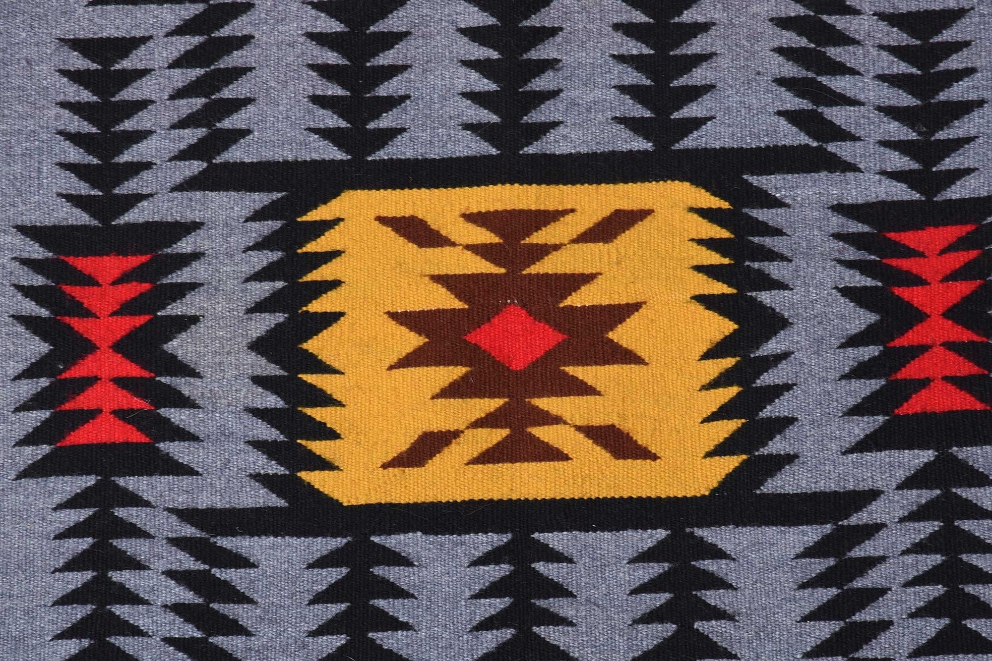 Roselyn Wah | Colorful Storm Pattern Navajo Weaving | MutualArt