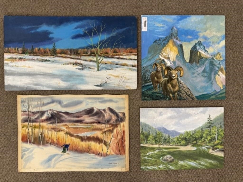 Arnold Roberts | 4 Arnold Roberts Paintings (Circa 1940s) | MutualArt
