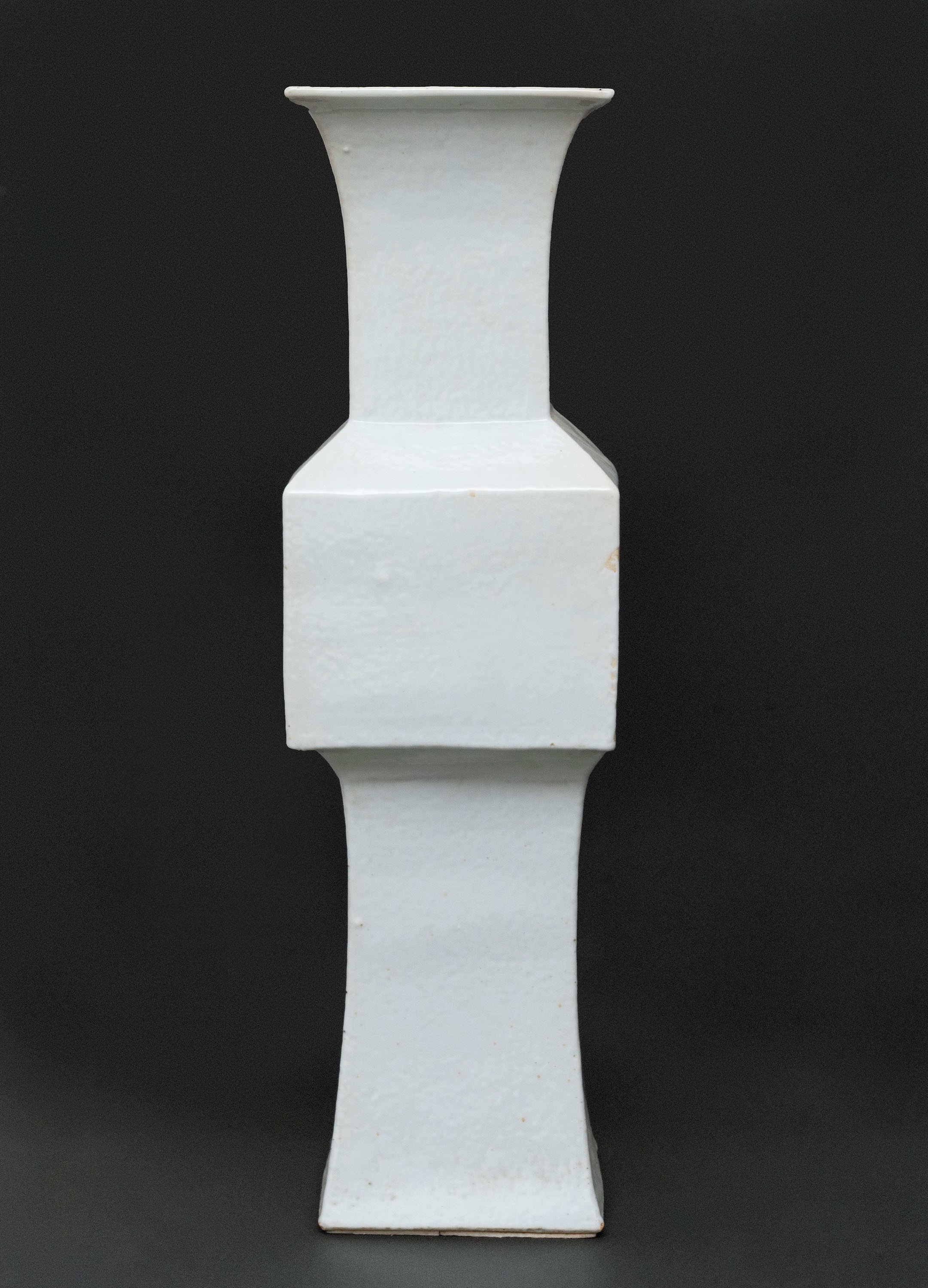 Chinese School, 19th Century | Large quadrangular white porcelain vase ...
