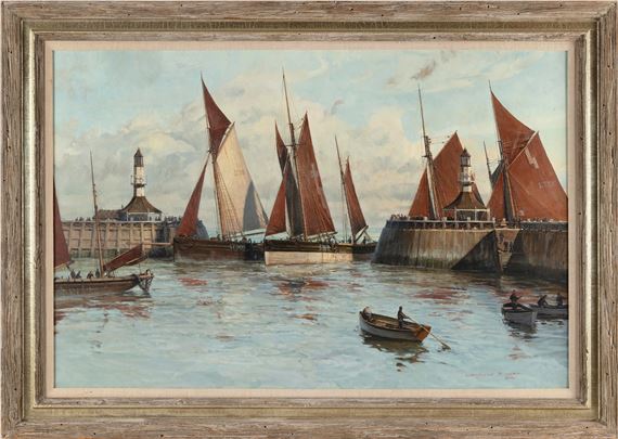 Christopher Blossom | Trawlers Entering Lowesport (1985) | MutualArt