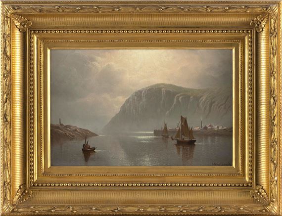 Charles Henry Gifford | Luminist view of three sailboats in a quiet ...