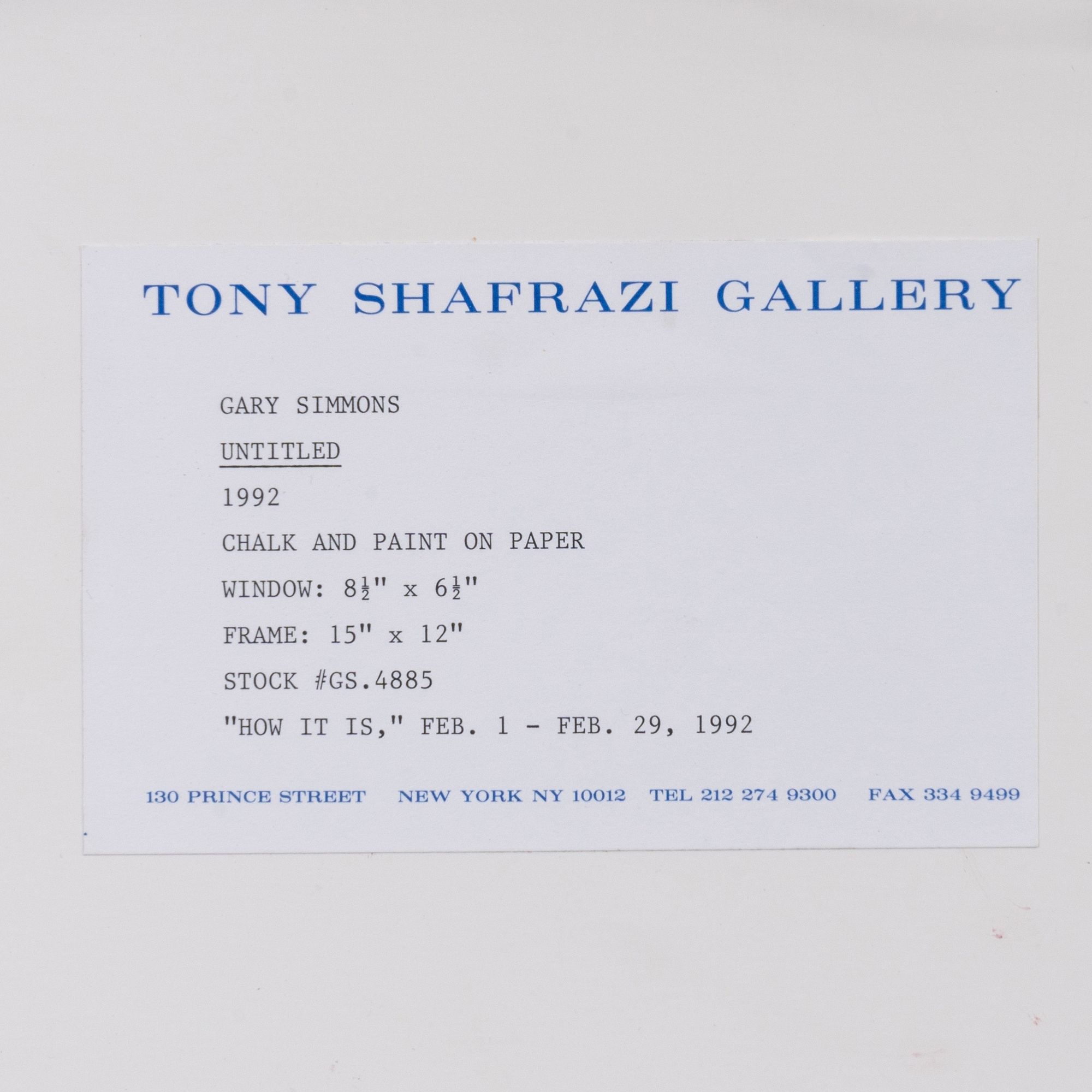 Gary Simmons | Untitled (1992) | MutualArt