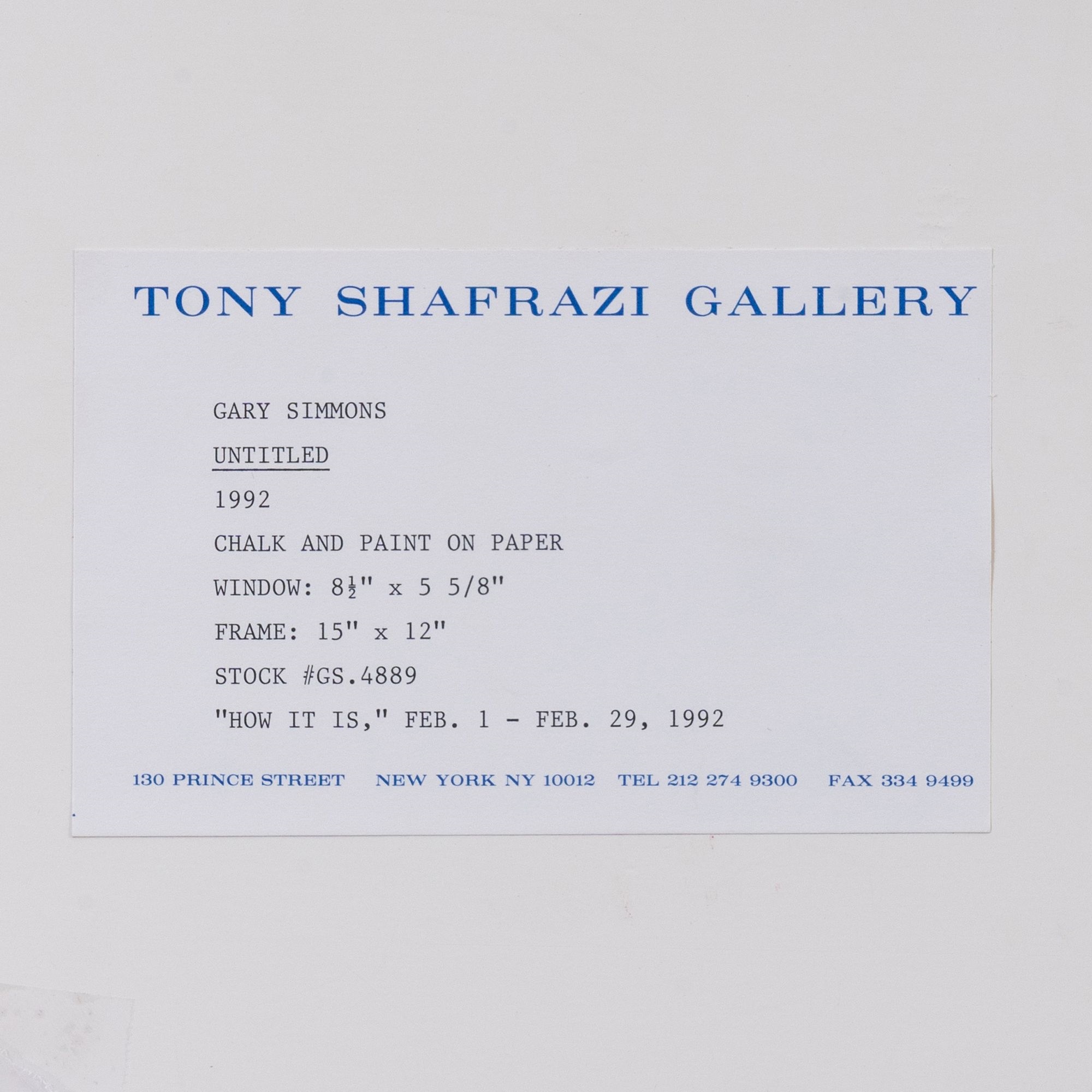Gary Simmons | Untitled (1992) | MutualArt