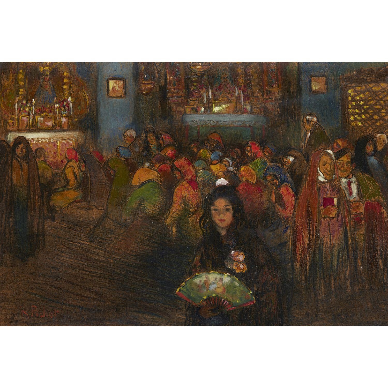 Ramón Pichot Gironès | ESPAGNOLE À L'ÉGLISE | MutualArt