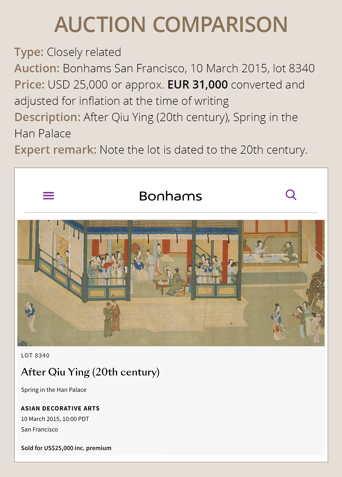 Qiu Ying | 1552): ‘SPRING MORNING IN THE HAN PALACE’ | MutualArt