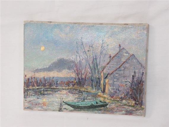 Gérard Carette | Paysage à la barque | MutualArt