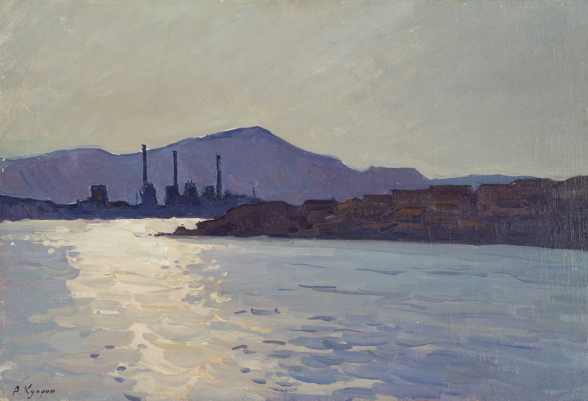 Aleksandr Vassilievitch Kuprin | Twilight Landscape. Churuk-Su River, Bakhchisarai (1927 - 1928 ...