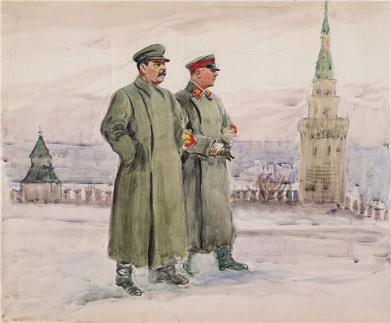 Alexander Mikhailovich Gerasimov | I.V. Stalin and K.E. Voroshilov on a ...