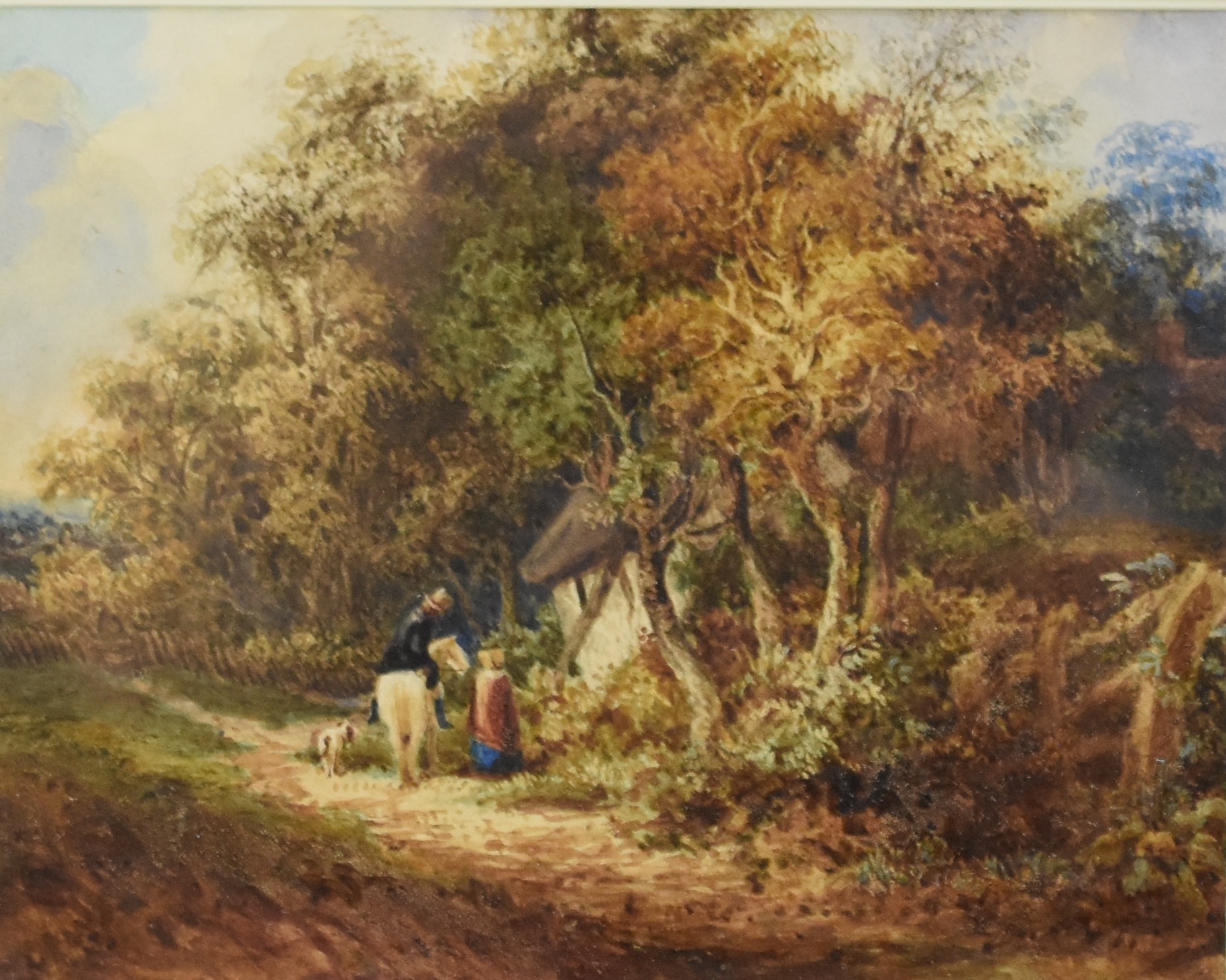 David Cox Sr. | Horse and Rider talking to a cloaked woman on a country ...