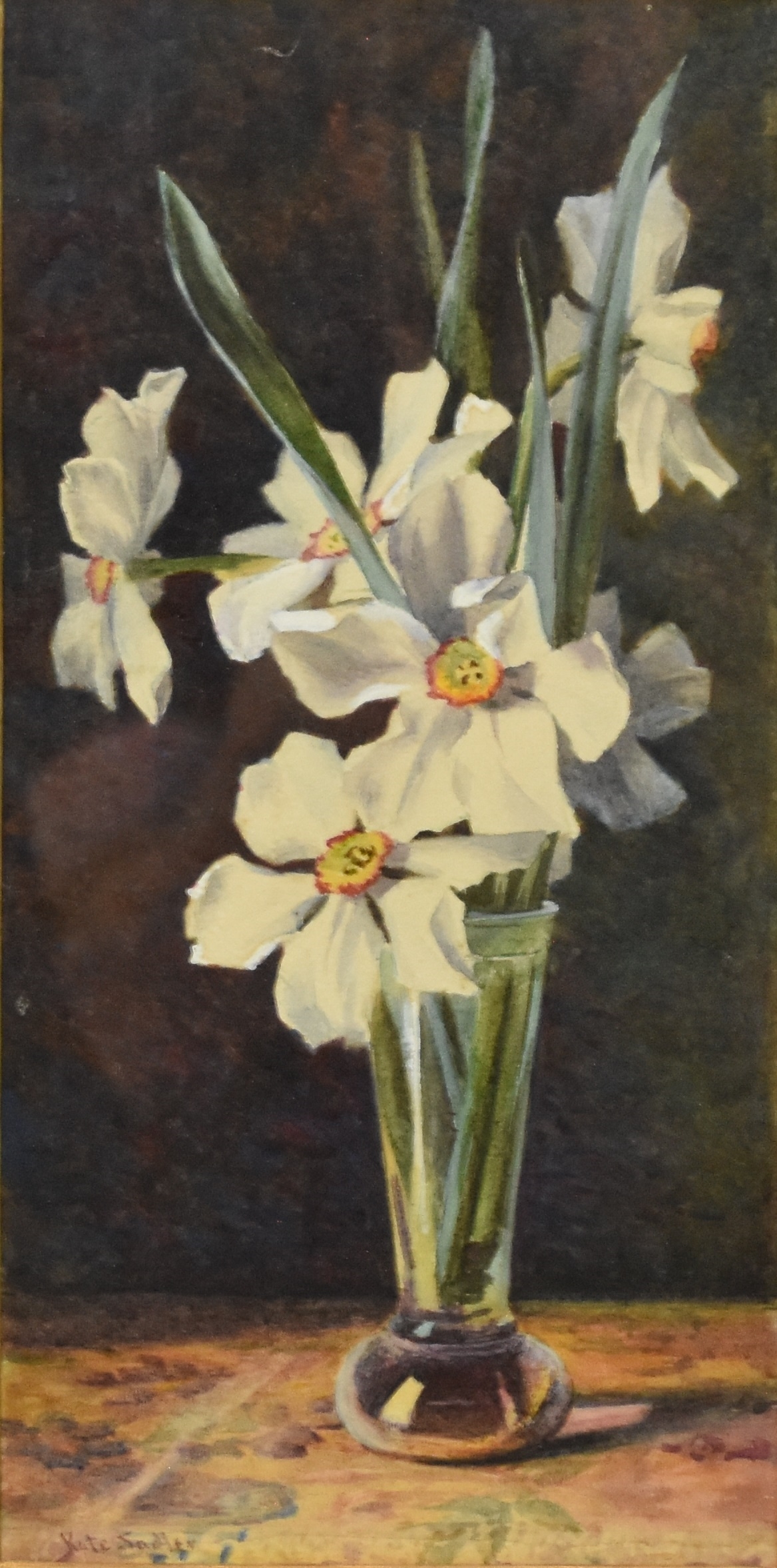 Kate Sadler | Daffodils in a Glass Vase (19th Century) | MutualArt