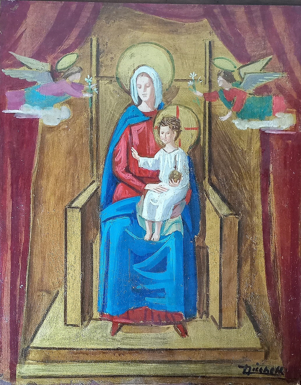 Luciano Ricchetti | LUCIANO RICCHETTI (1897-1977) MADONNA CON BAMBINO E ...