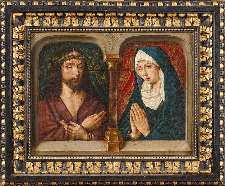 Flemish School, 16th Century | Le christ à la couronne d’épines et la Vierge de douleur | MutualArt