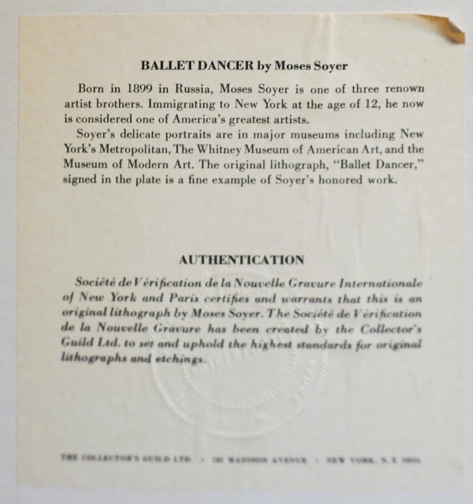 Moses Soyer | Ballet Dancers | MutualArt