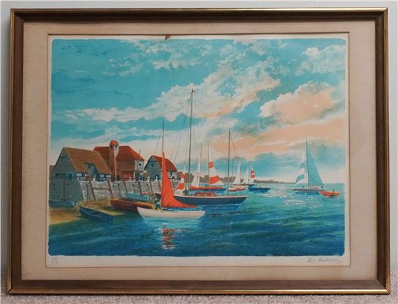 Alex Packham | Sailing Ship in Dock (20th Century) | MutualArt