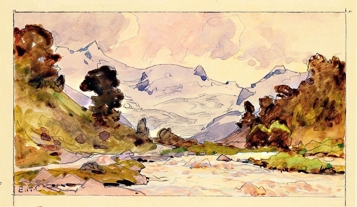 Edward Harrison Compton | Landschaft mit reißendem Bergbach (Circa 1930 ...