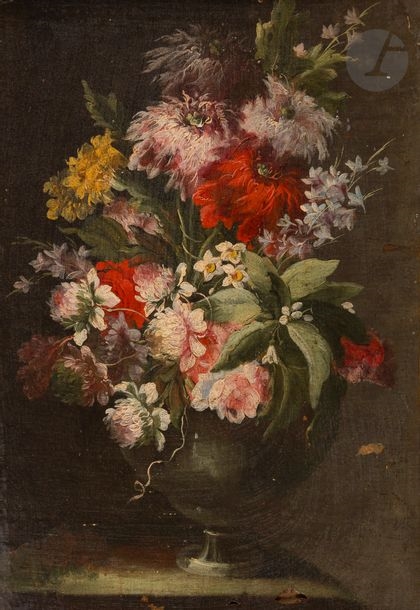 Jean-Baptiste Monnoyer | Bouquet of flowers on an entablature (18th ...