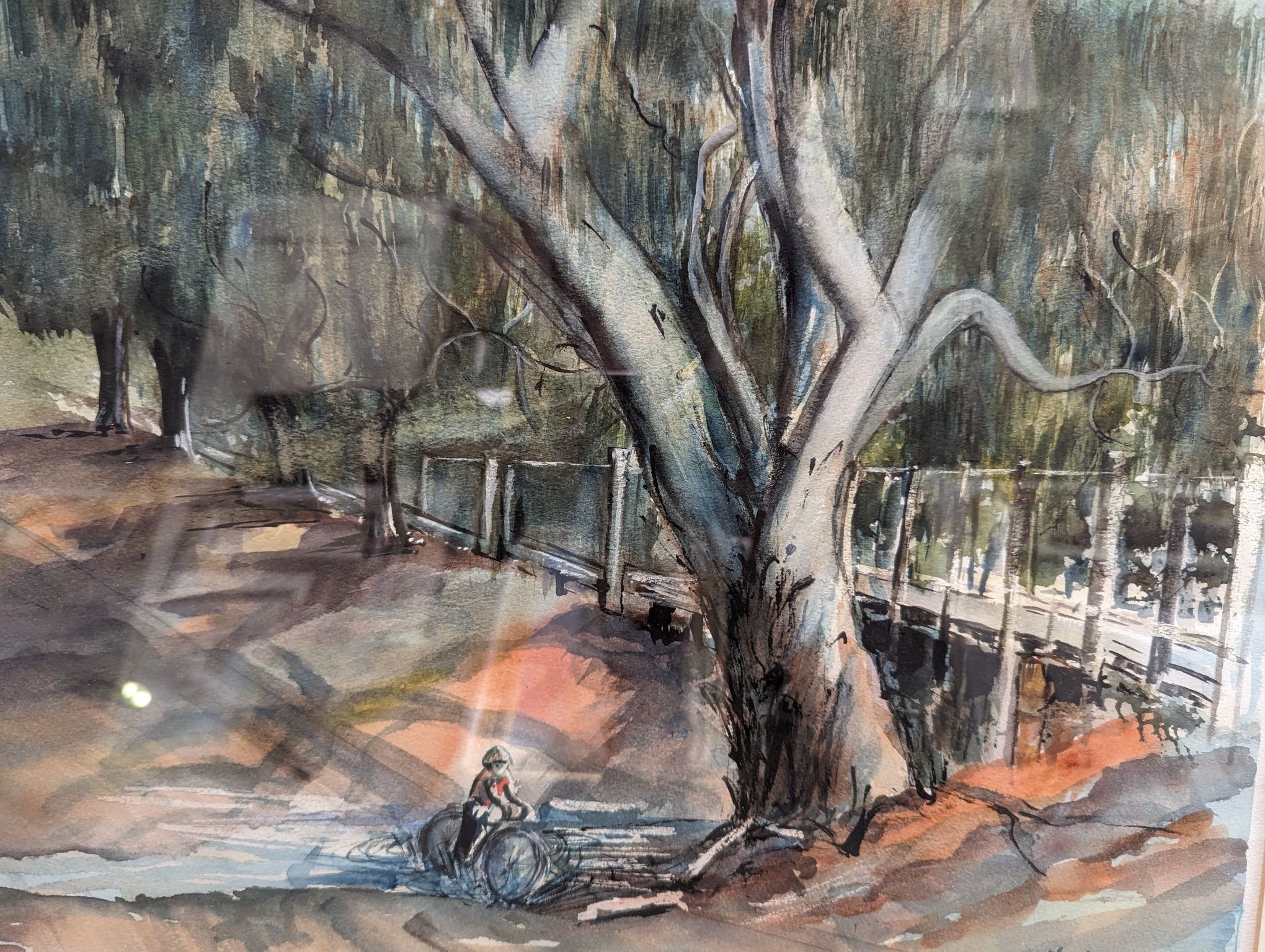 Beryl Martin | Cyclist in Landscape (1979) | MutualArt