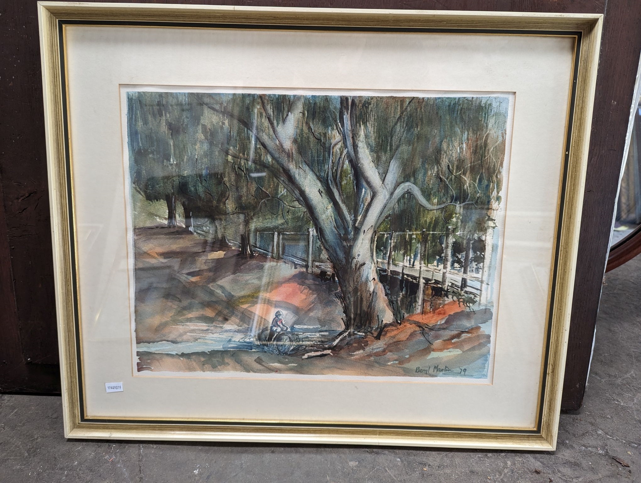 Beryl Martin | Cyclist in Landscape (1979) | MutualArt