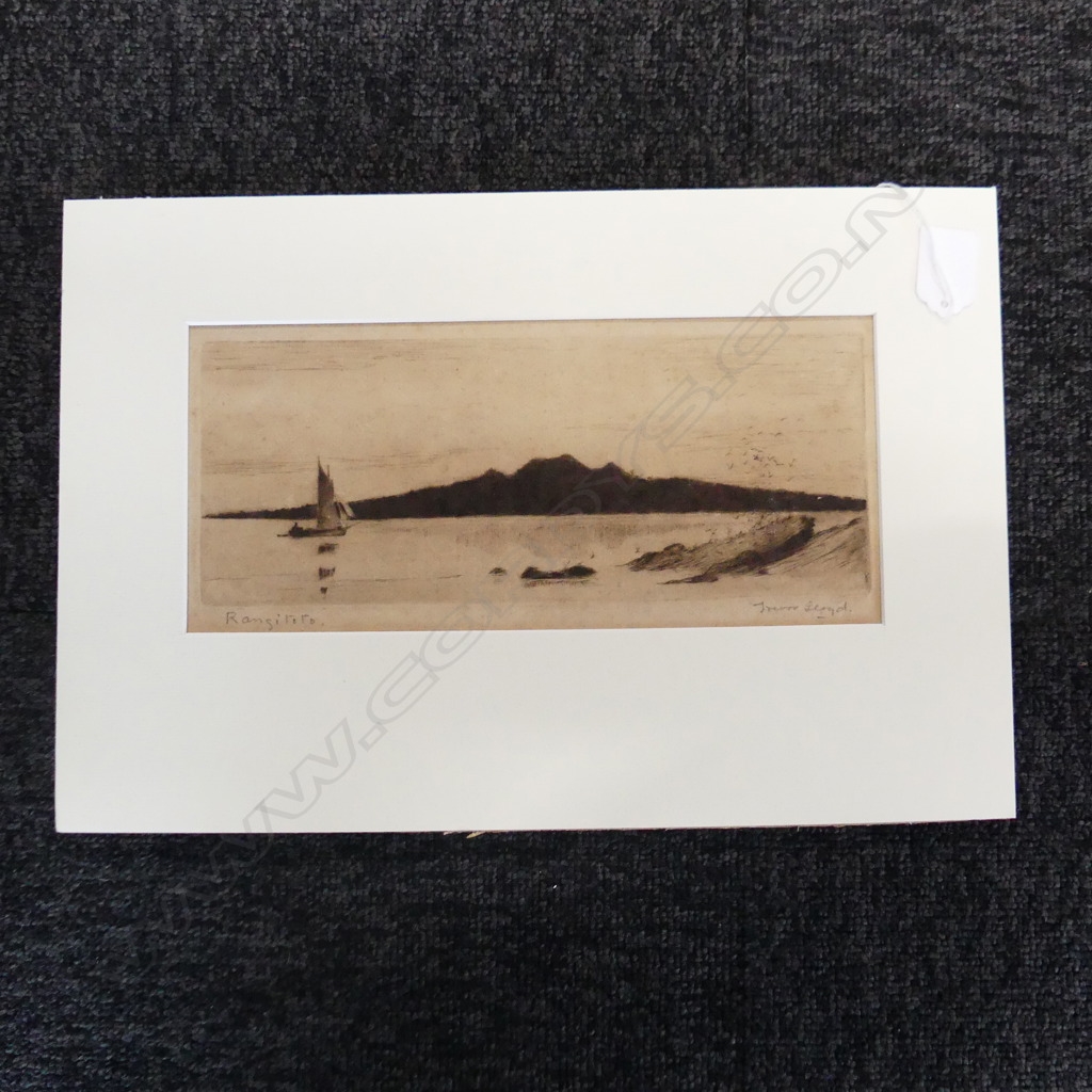 Trevor Lloyd | ETCHING RANGITOTO SIGNED 125 x 275 MM | MutualArt