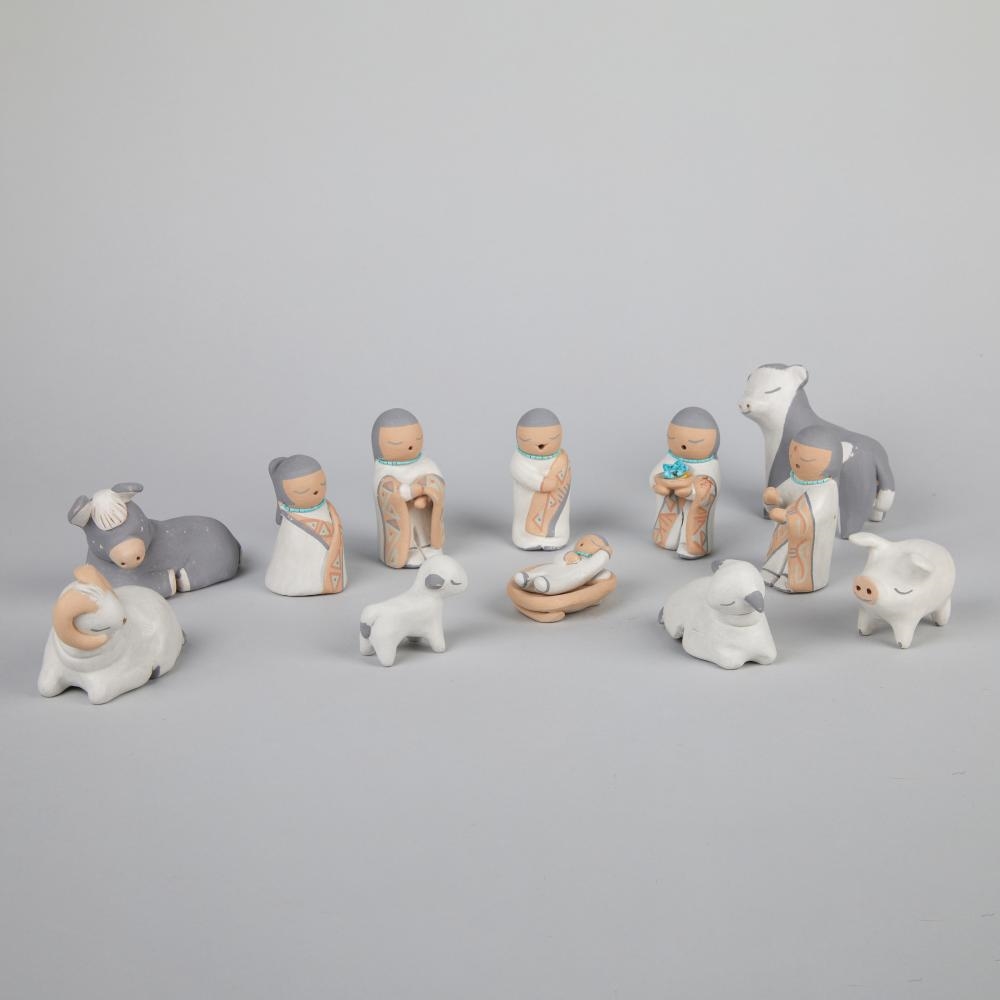 Stella Teller | Isleta Polychrome Pottery Nativity Set | MutualArt