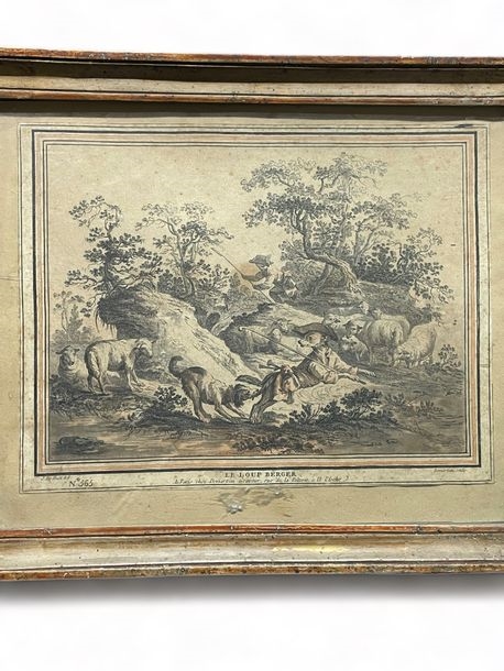 Jean-Baptiste Huet | Bergère et son troupeau au bord d'une rivière dans un paysage rocheux ...