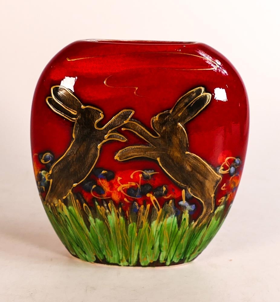 Anita Harris | Anita Harris Boxing Hares purse vase. Gold signed to ...