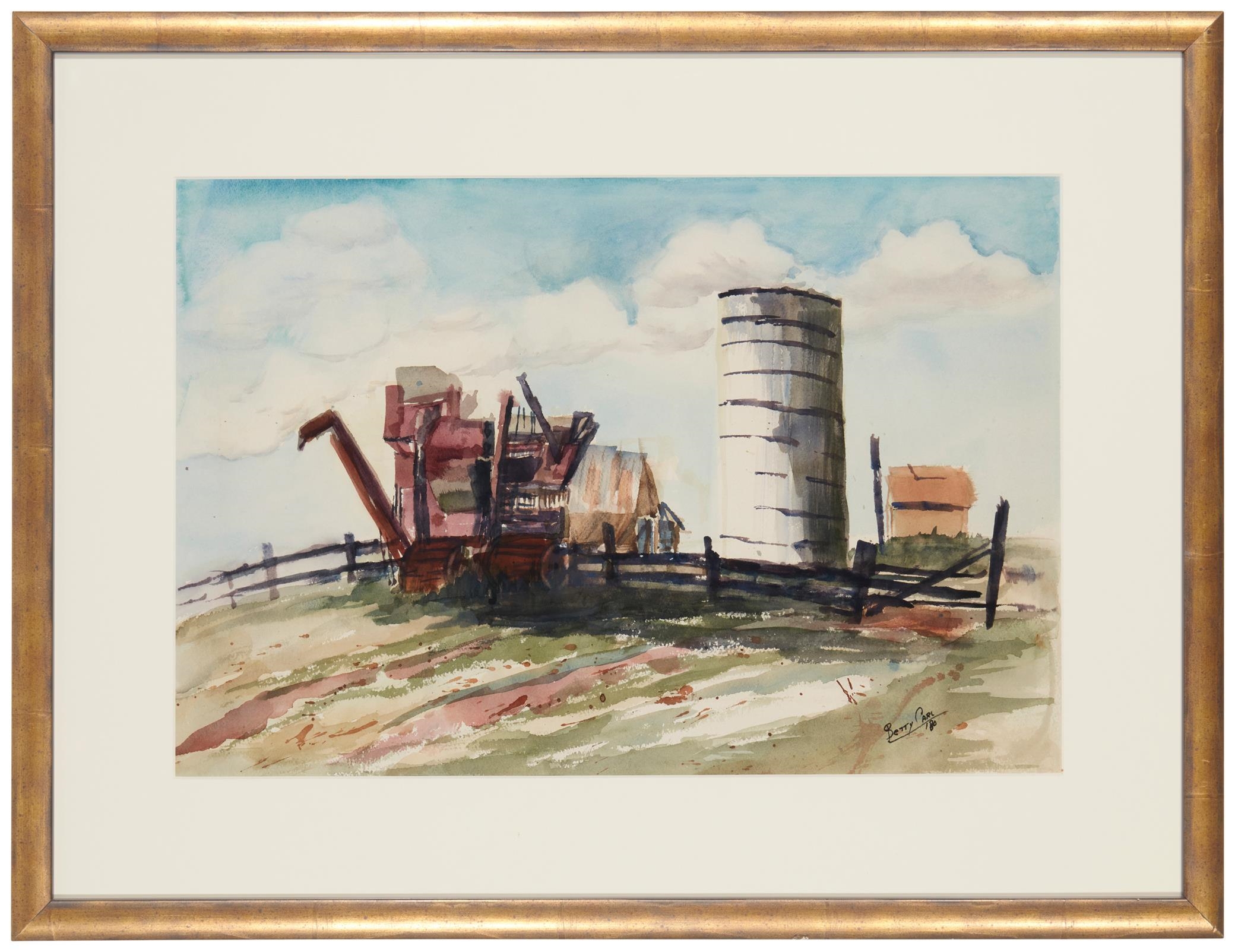 Betty Carl | Farm scene with thresher (1980) | MutualArt