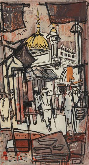 Gene Allen | Market scene (1955) | MutualArt