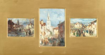 Vittore Antonio Cargnel | Three village scenes | MutualArt