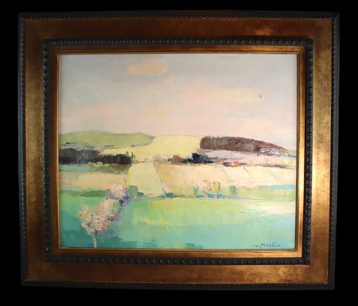 Joseph A. Muslin | Joseph MUSLIN Champs au printemps (paysage... - Lot ...