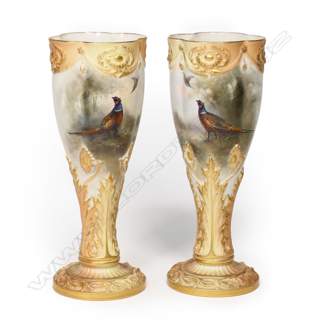 James Stinton | A pair of Edwardian Royal Worcester James Stinton ...