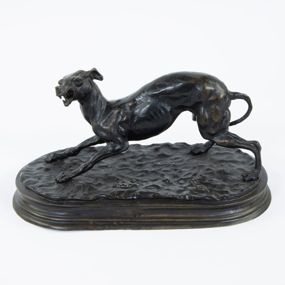Jules Moigniez | bronze sculpture of a hound dog | MutualArt